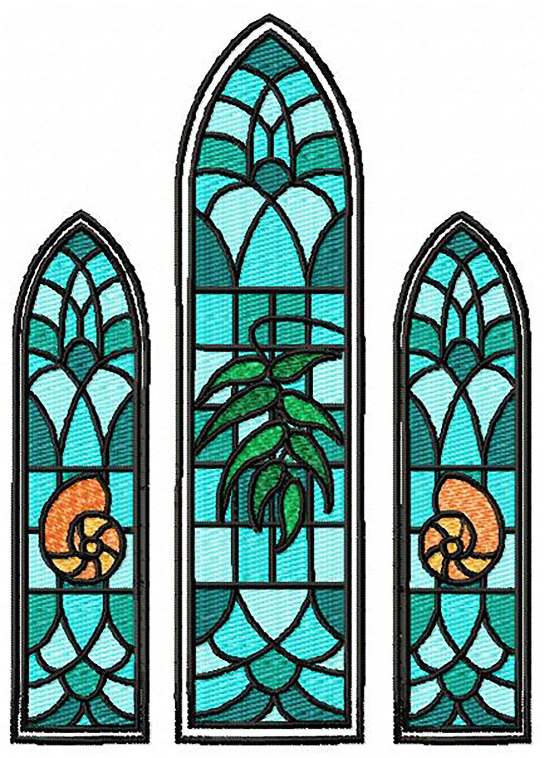 Stained Glass Window Machine Embroidery Design 3 Sizes for 3.94 X 3.94 ...