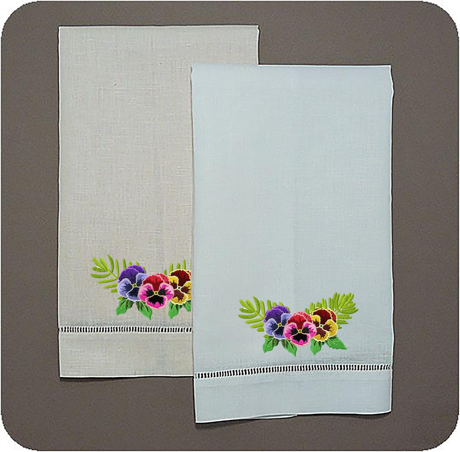 Pansy Spray Embroidery Design: Floral Machine Embroidery (instant ...
