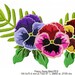Pansy Spray Embroidery Design: Floral Machine Embroidery (instant ...
