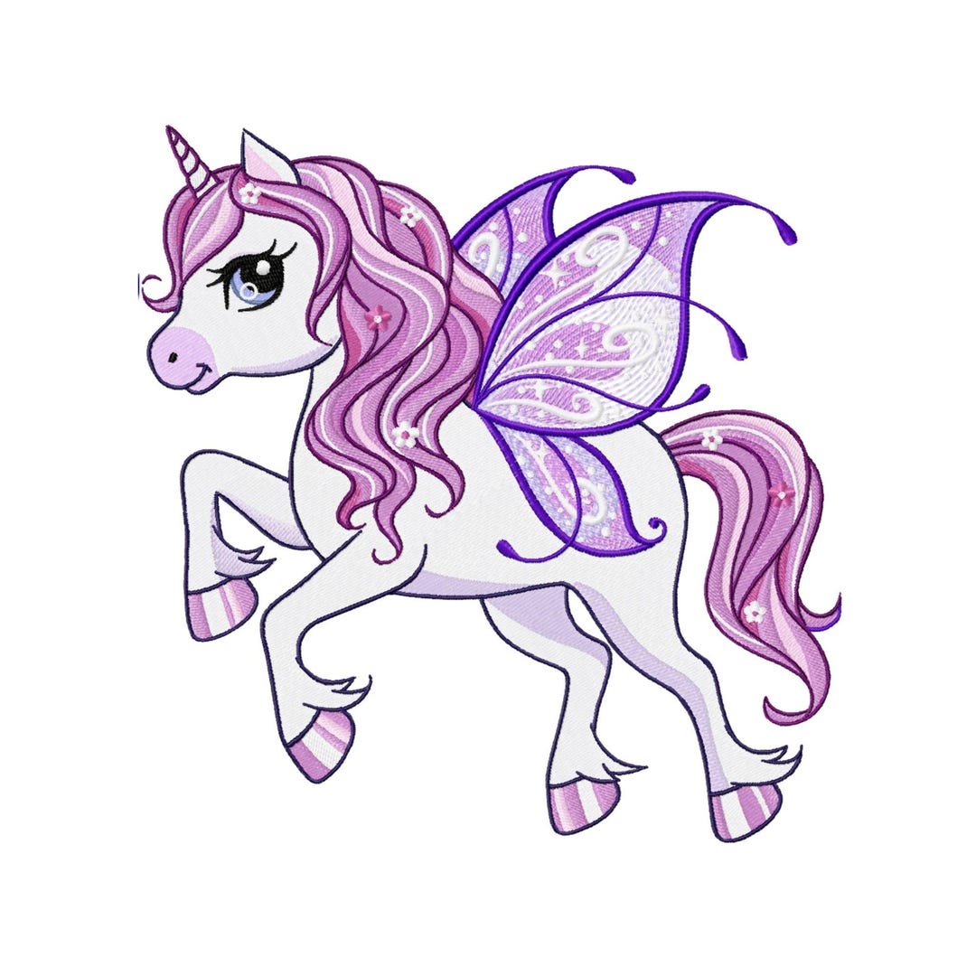 Enchanted Fairy Unicorn – Machine Embroidery Design – 4 Sizes ...