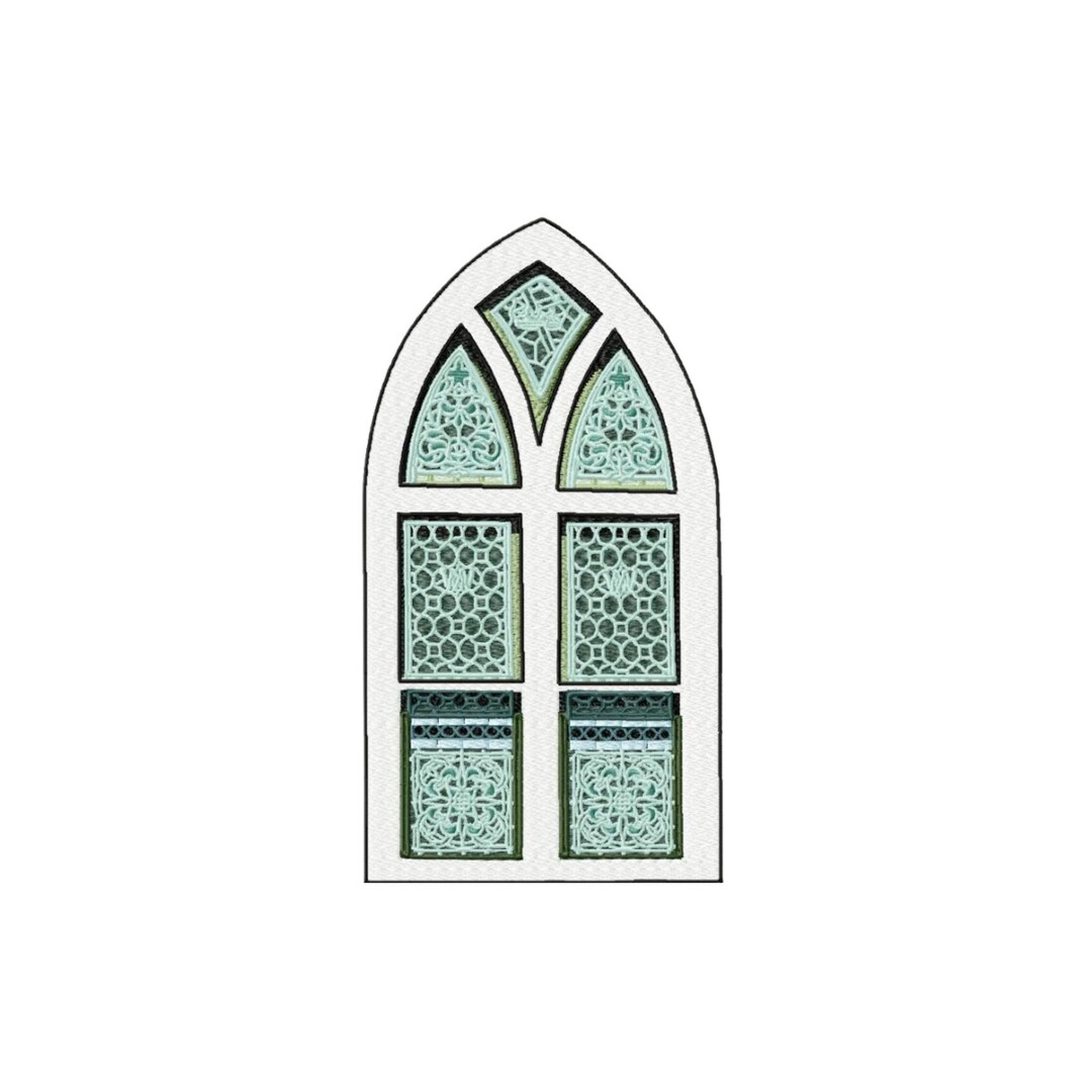 Church Window (rustic) - Machine Embroidery Design - 2 Sizes for 3.94 X ...