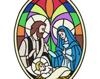 Stained Glass Holy Family - Etsy
