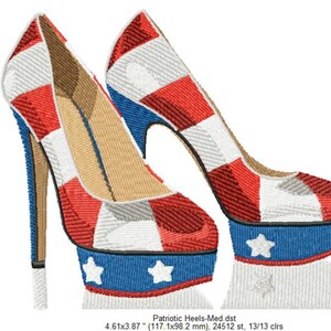 Stars & Stripes Heels – Patriotic Machine Embroidery Design – 3 Sizes ...