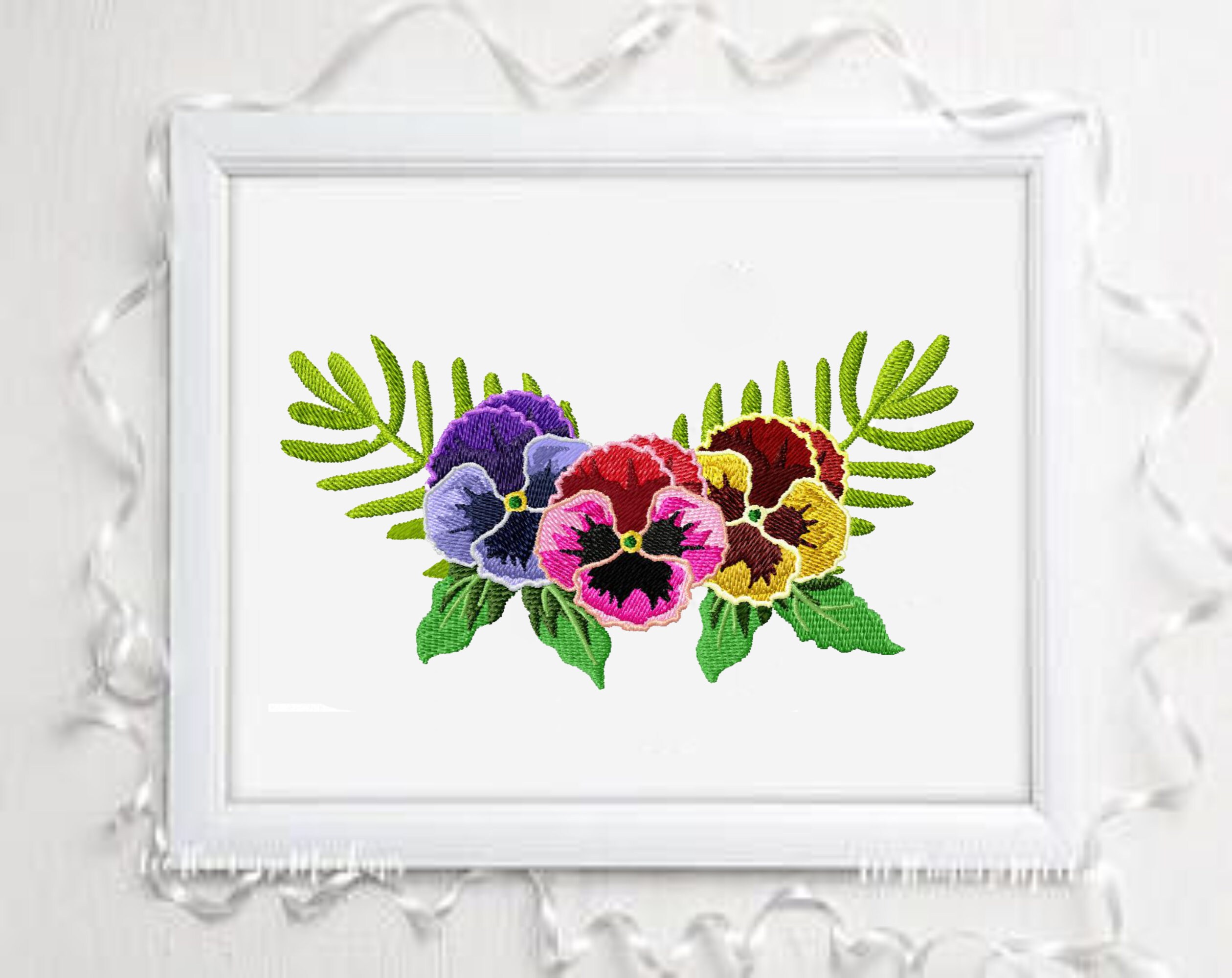 Pansy Spray Machine Embroidery Design In 3 Sizes for | Etsy