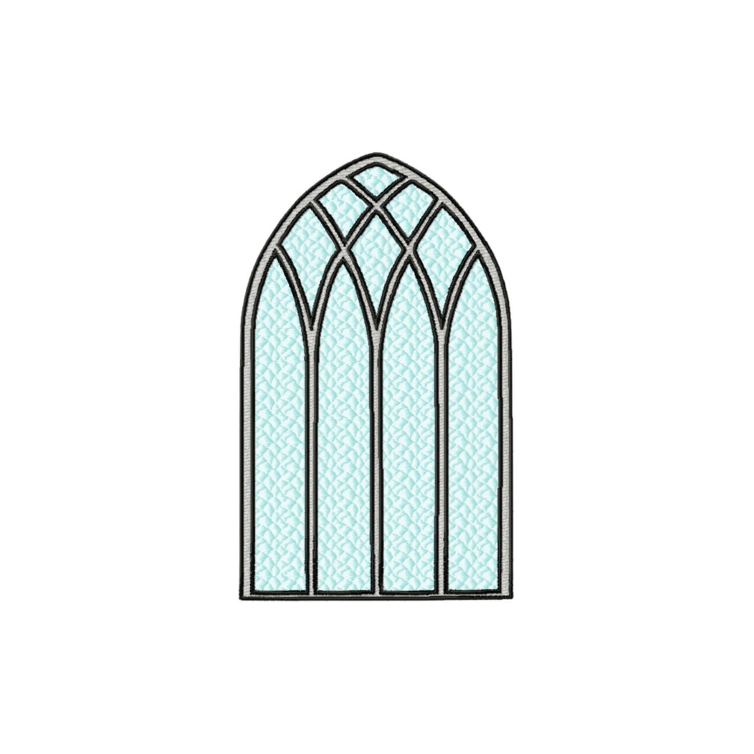 Gothic Arch Window (1) - Machine Embroidery Design - 3 Sizes for 3.94 X ...