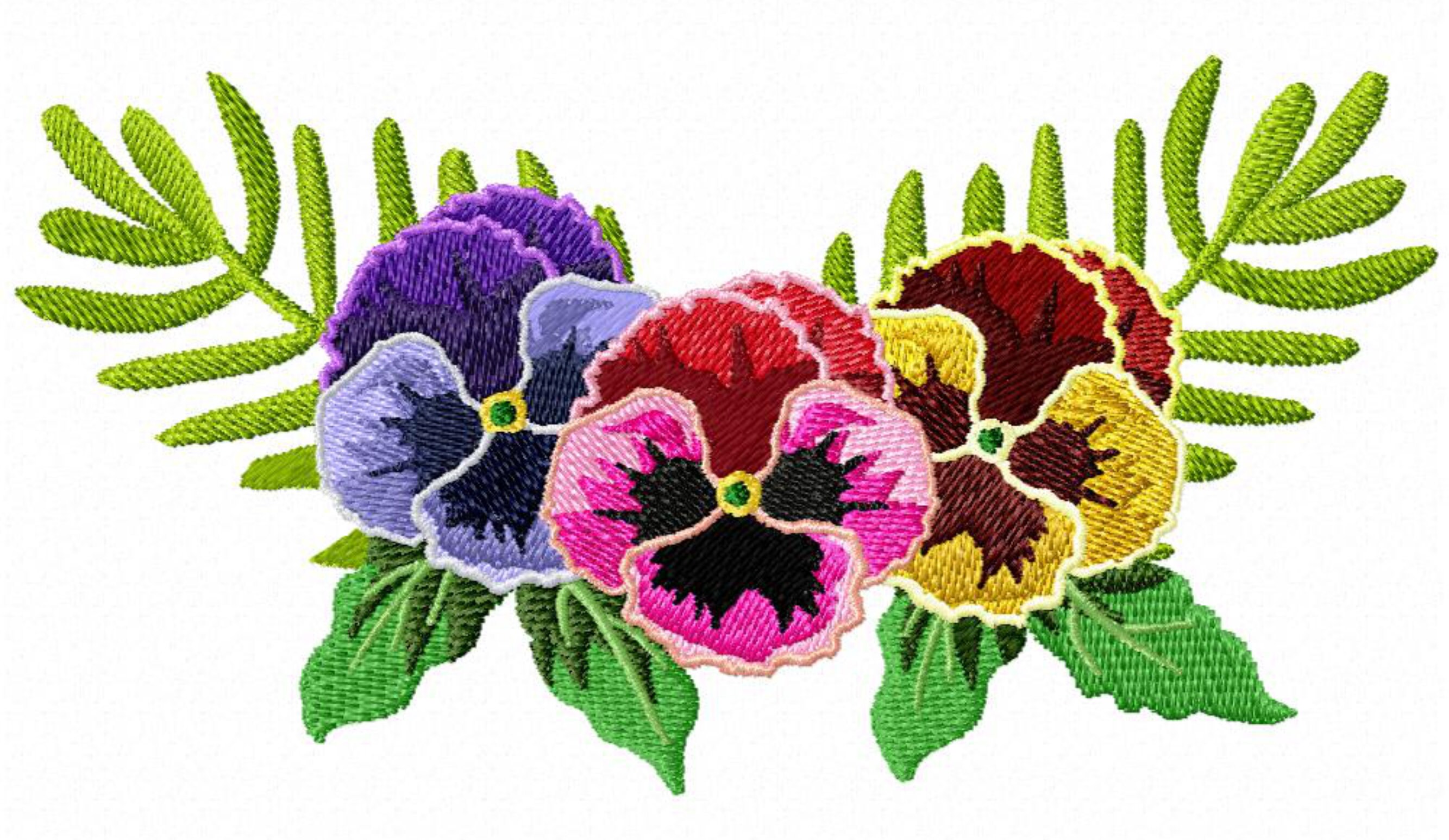 Pansy Spray Machine Embroidery Design in 3 Sizes for - Etsy