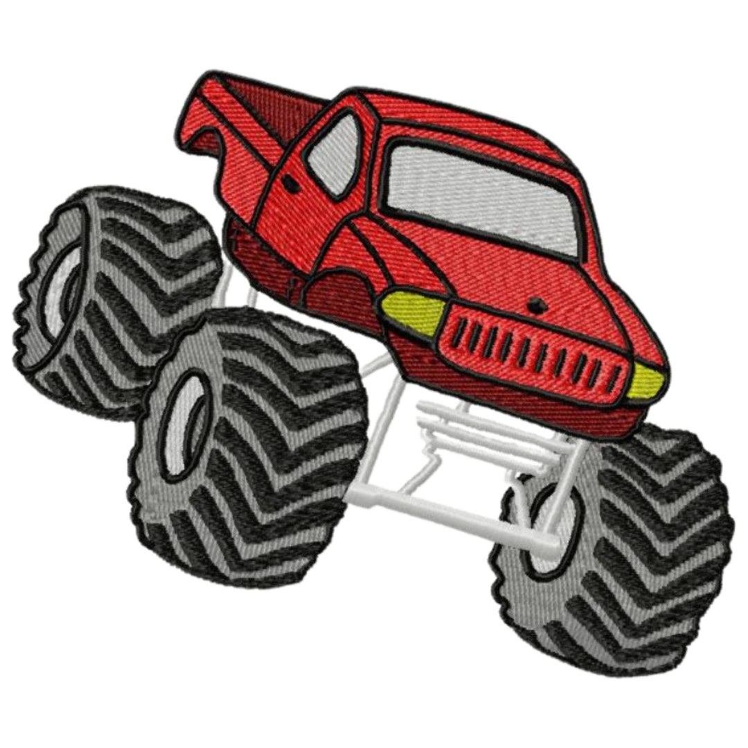 Monster Truck Machine Embroidery Design 3 Sizes for 3.94 X 3.94, 6.30 X ...