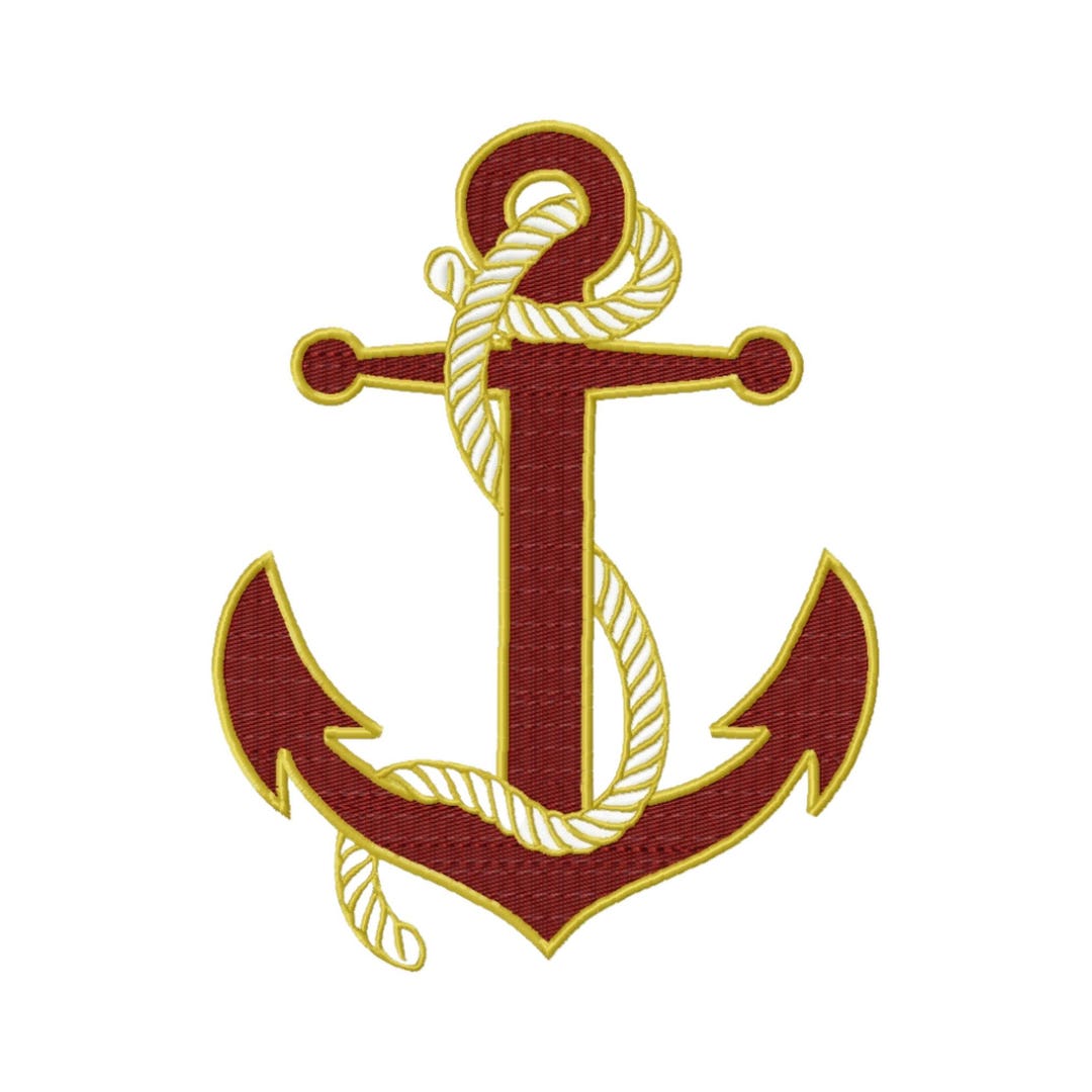 Anchor and Rope(2b) - Machine Embroidery Design - 3 Small Sizes for 3. ...