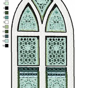 Church Window (rustic) - Machine Embroidery Design - 2 Sizes for 3.94 X ...