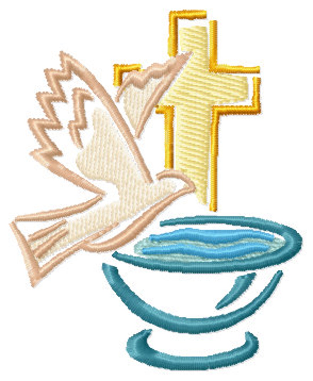 Heilige Taufe Symbol1 Maschinenstickerei 3 Größen für 10 x 10 cm 14 x ...