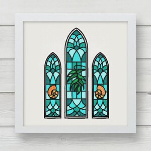 Stained Glass Window - Machine Embroidery Design - 3 Sizes for 3.94 X 3 ...