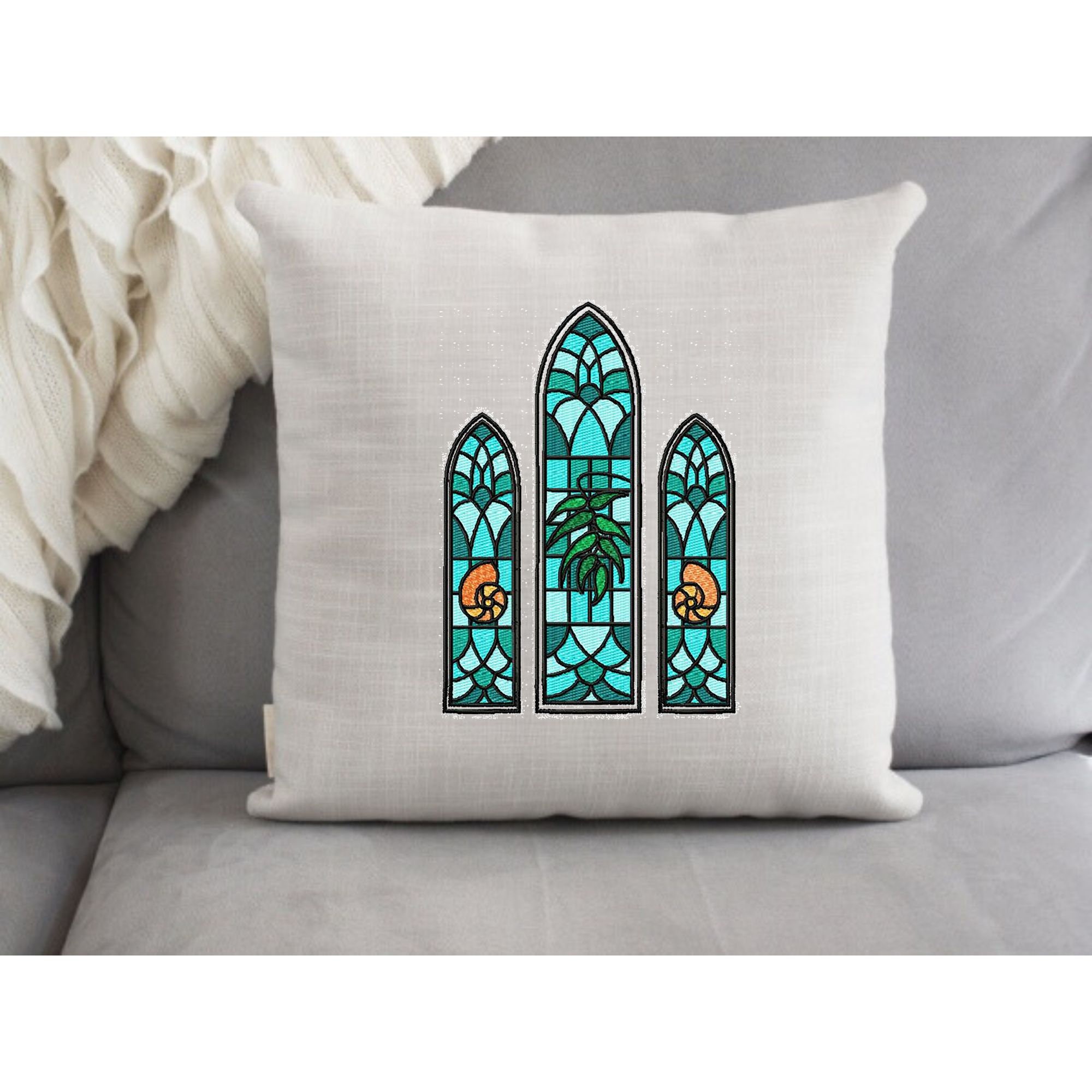 Stained Glass Window Embroidery Design (instant Download) - Etsy