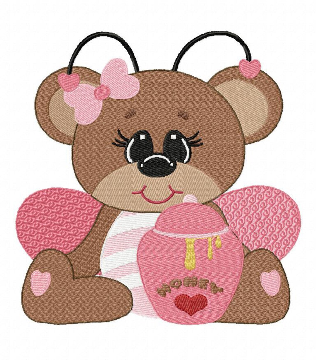 Honey Bee-teddy Bear Machine Embroidery Design 3 Sizes for - Etsy