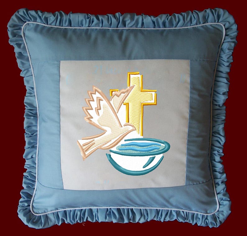 Baptism Symbol Embroidery Design: Dove, Cross (instant Download) - Etsy