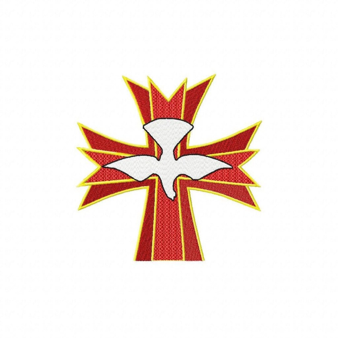 Colombe croix symbole motif de broderie Machine - 6 tailles pour 3,94 x ...