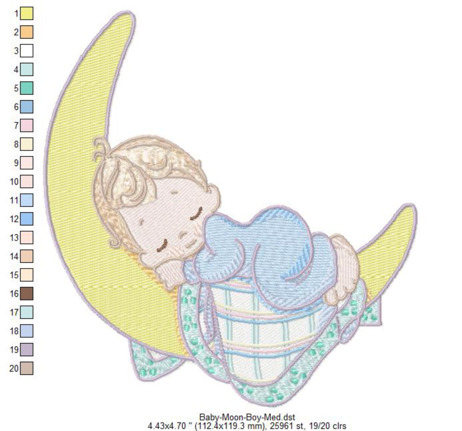 Baby Moon Boy Embroidery Design: Nursery Decor (instant Download) - Etsy