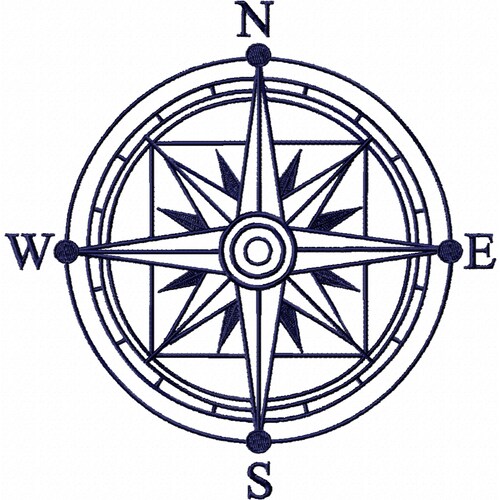 Compass Embroidery Design Instant Download - Etsy