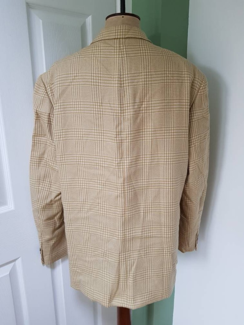 Vintage Men's BOSS Yellow/cream Prince of Wales Check Lightweight ...