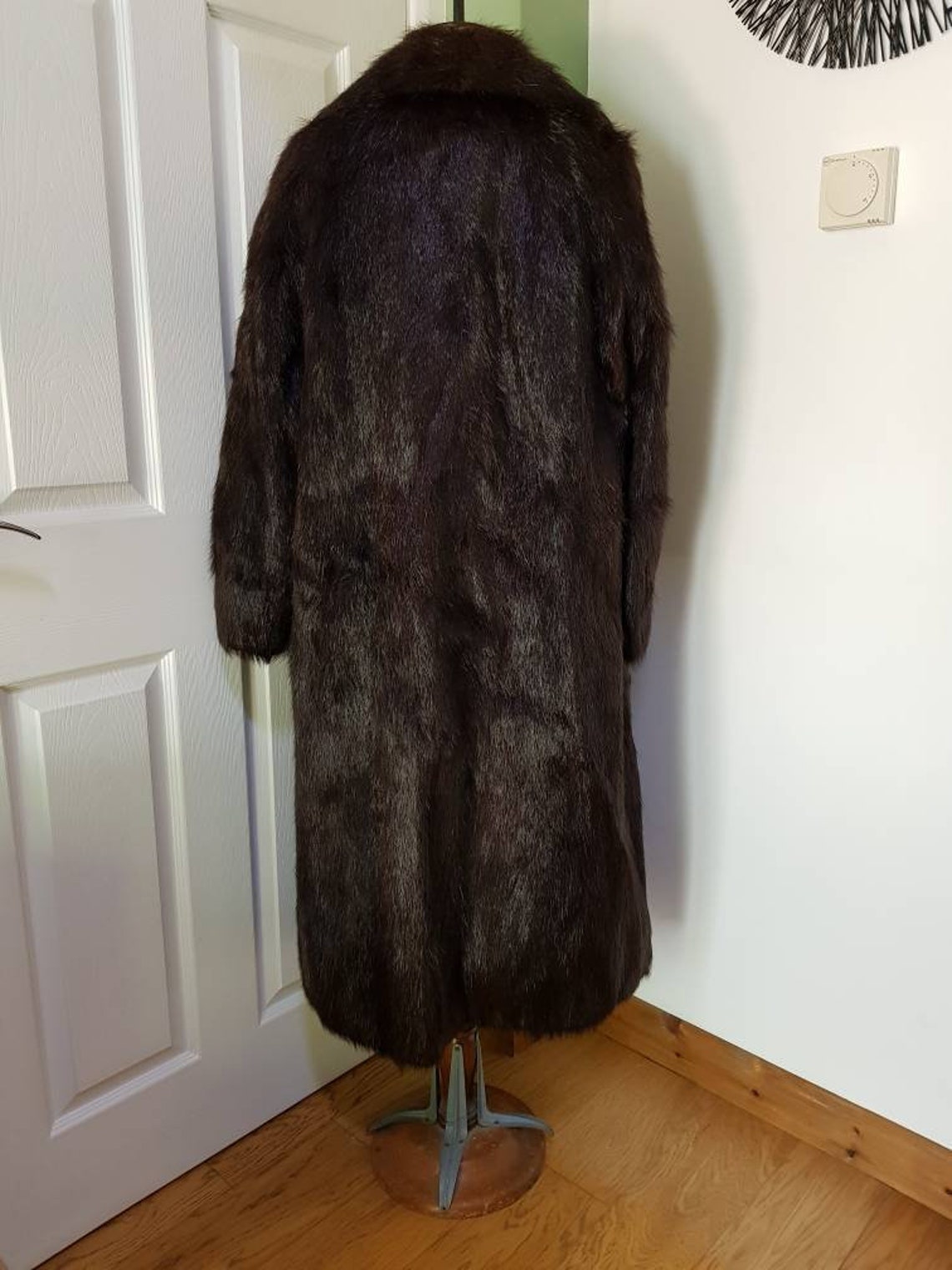 Vintage Ladies' Mink Fur Coat, Very Dark Brown, Full Length - Genuine ...