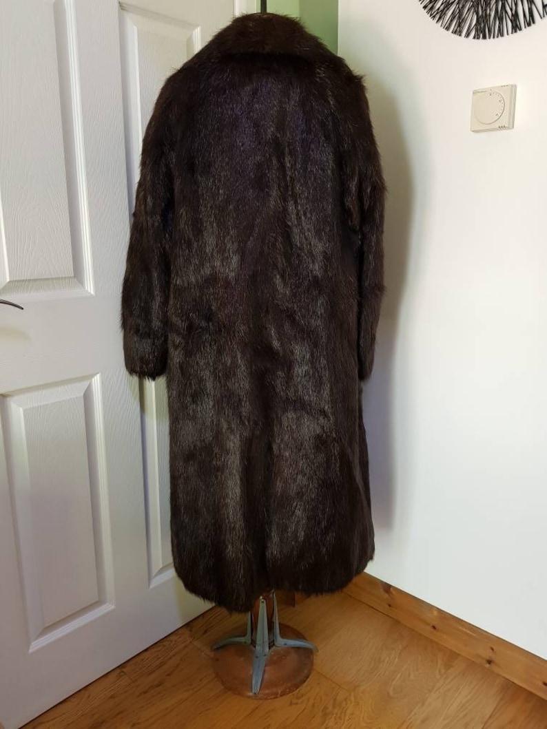 Vintage Ladies' Mink Fur Coat, Very Dark Brown, Full Length - Genuine ...