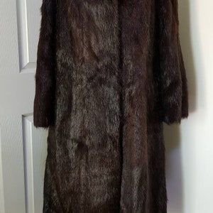 Vintage Ladies' Mink Fur Coat, Very Dark Brown, Full Length - Genuine ...