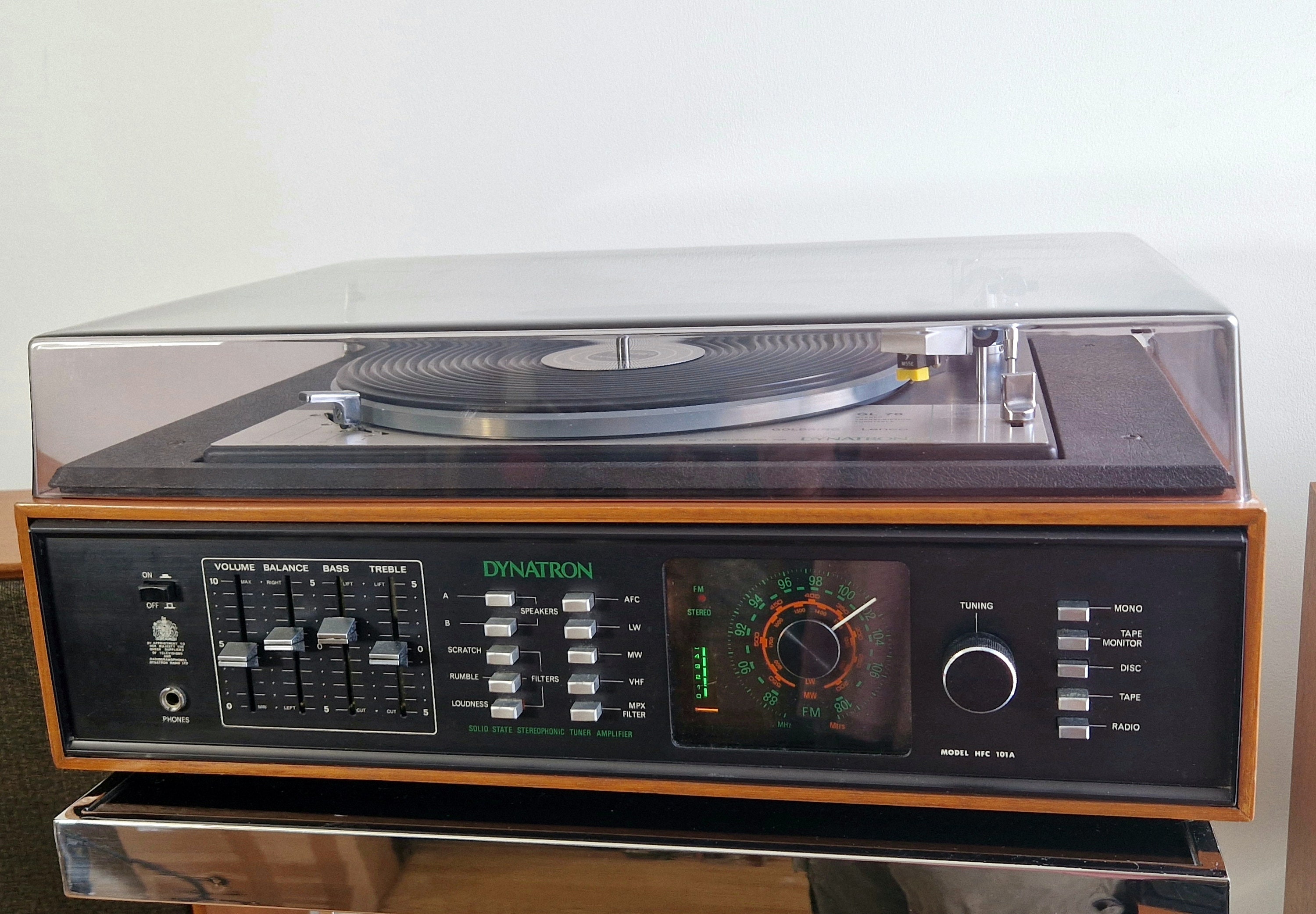 Dynatron HFC-101 Vintage Teak Radiogram Inc Lenco GL78 Record Player ...