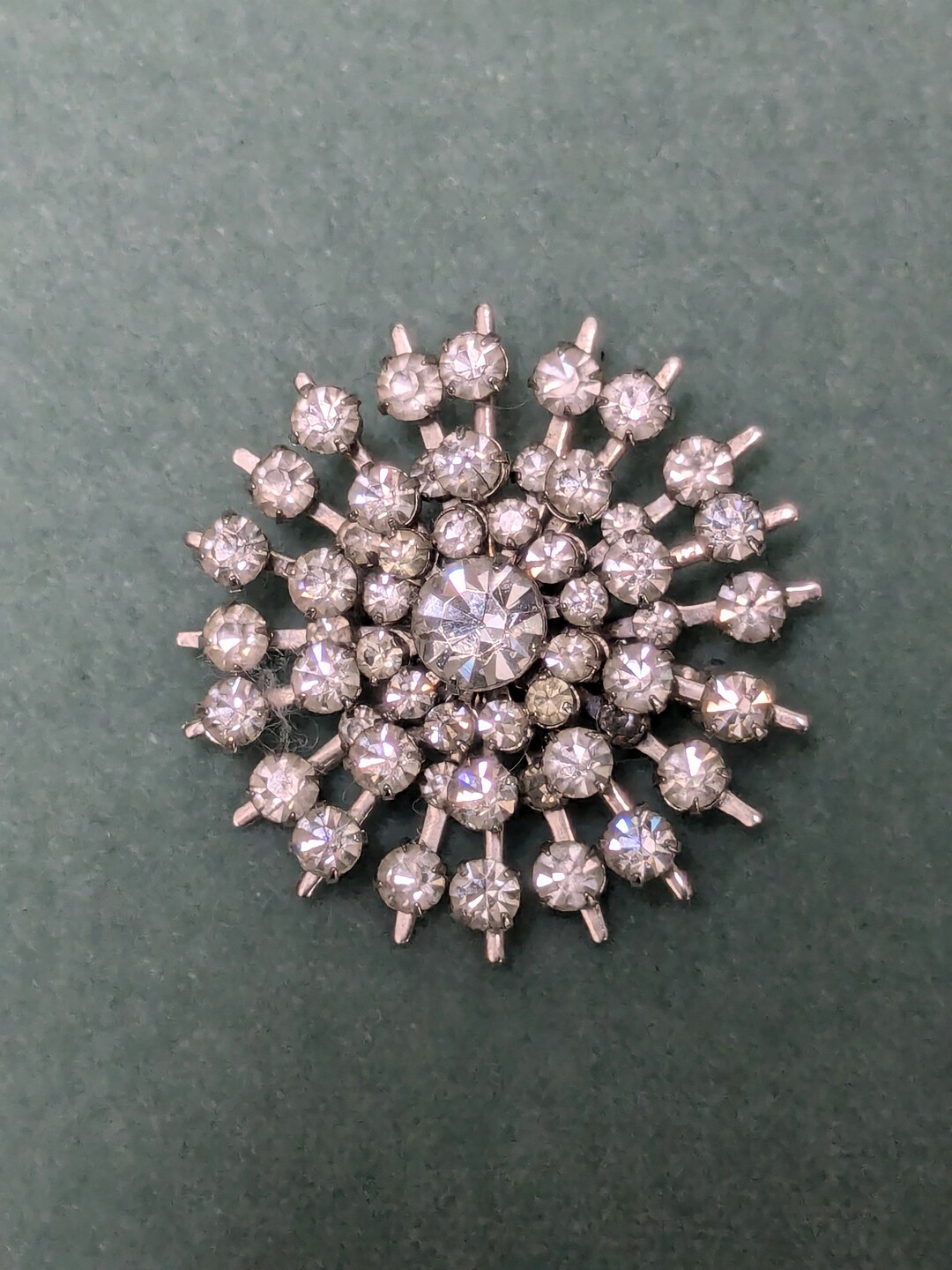 Vintage Diamanté/crystal/rhinestone Starburst Brooch Pin - Etsy
