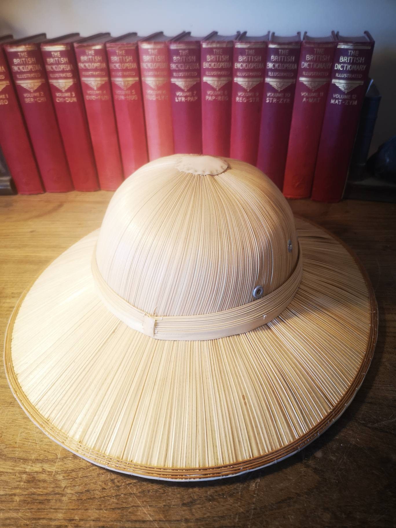 Rare Ladies Vintage (1950s) Hand Woven French Straw Pith Helmet Safari ...