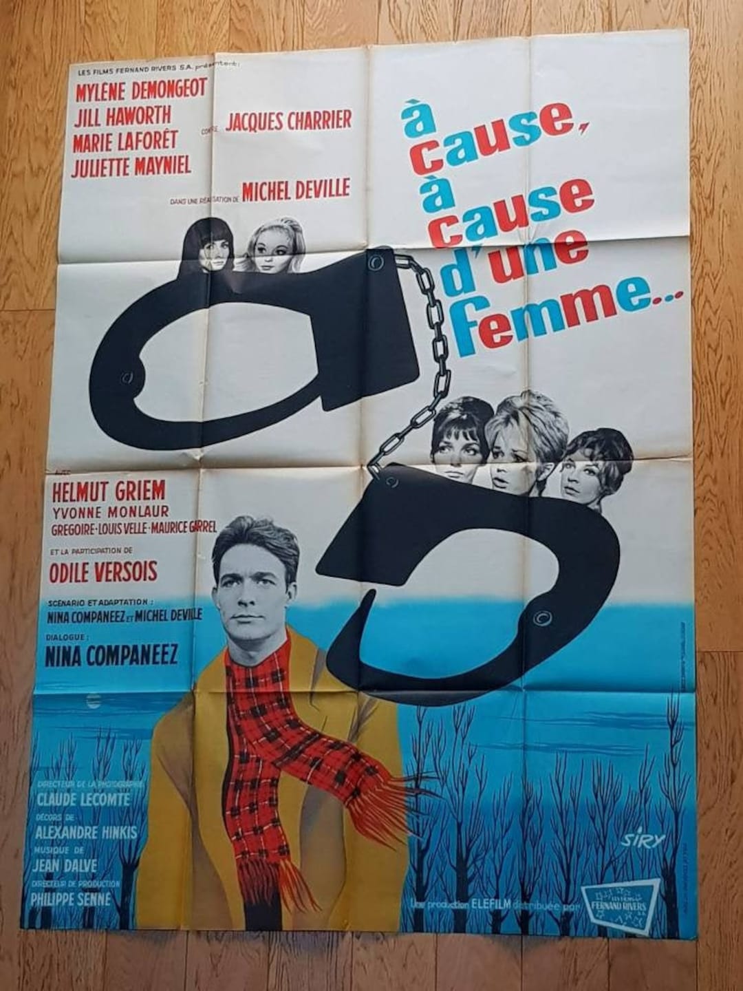 Giant 160cm Original Vintage French Movie Poster - 'À Cause, à Cause D ...