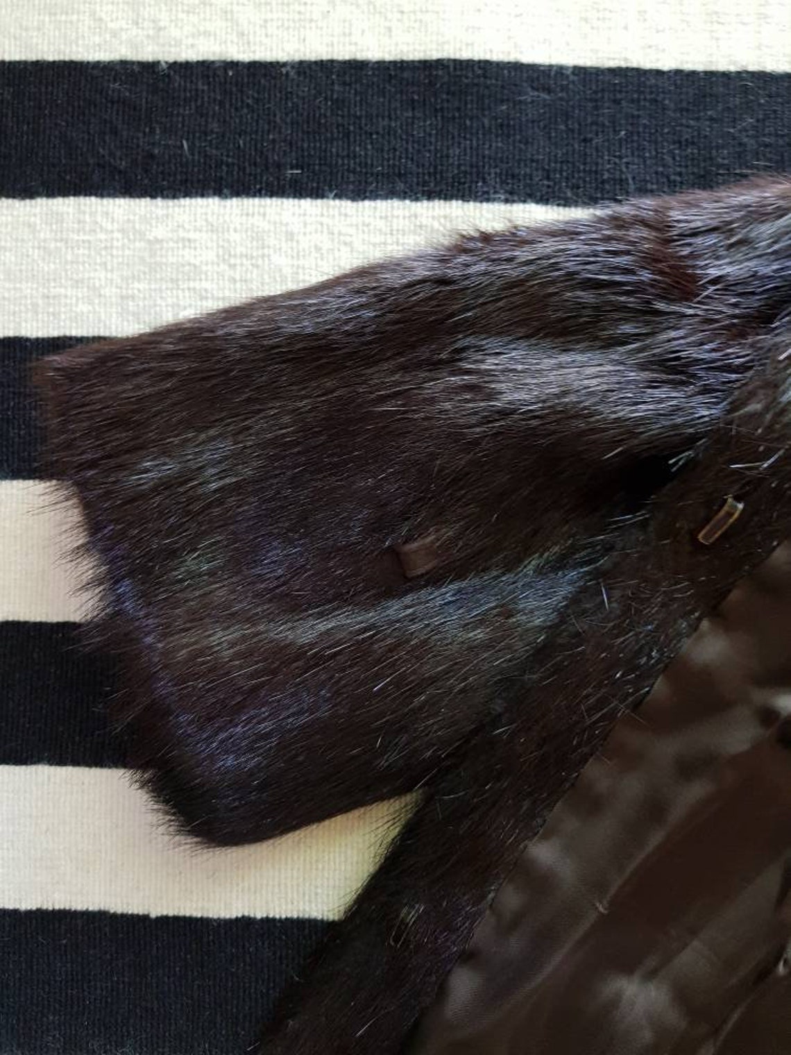 Vintage Ladies' Mink Fur Coat, Very Dark Brown, Full Length - Genuine ...