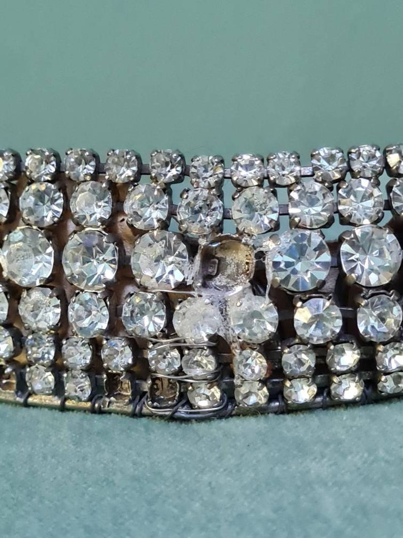 Vintage 1960s Diamanté Choker Collar Necklace - Distressed - Etsy