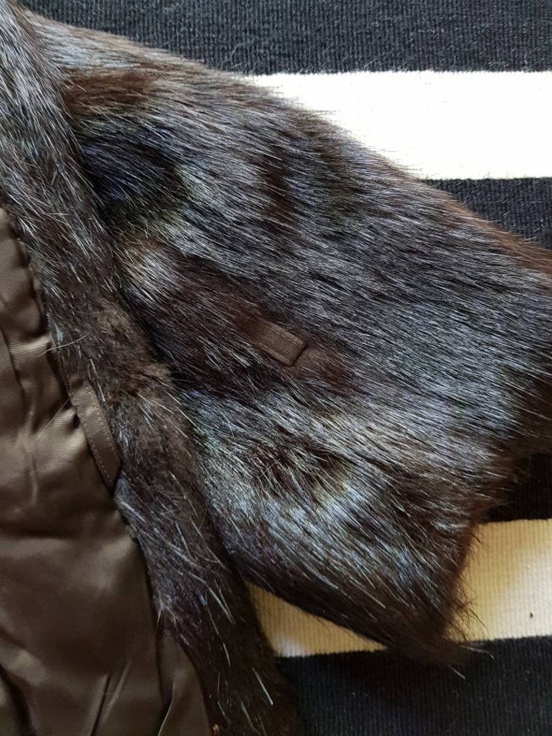 Vintage Ladies' Mink Fur Coat, Very Dark Brown, Full Length - Genuine ...