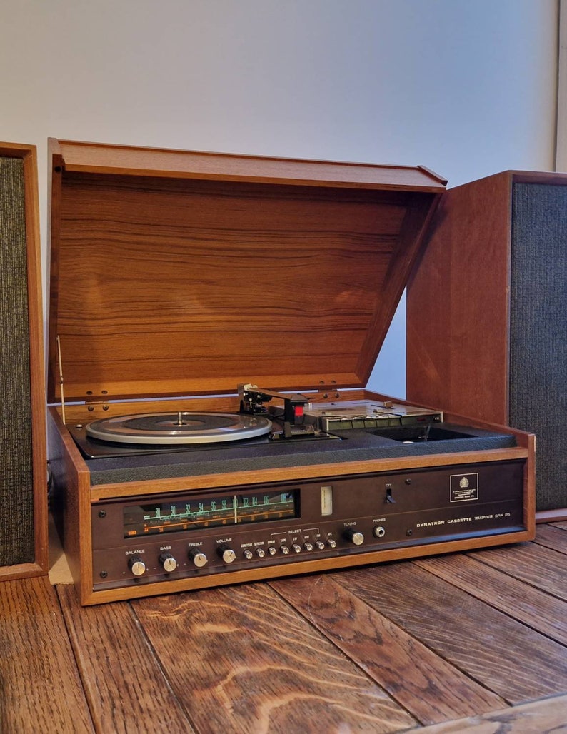 Vintage Dynatron 1970s Teak Record Player Radiogram - Etsy