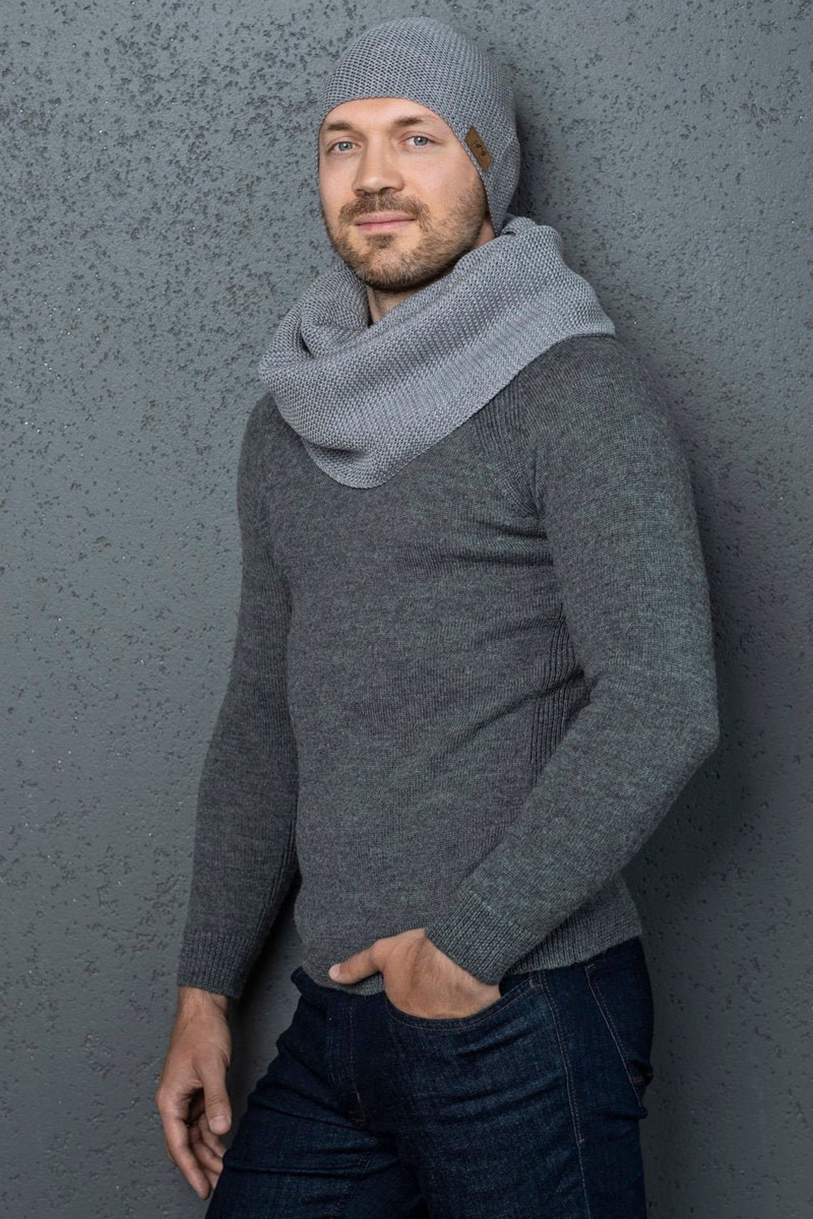 Merino Wool Snood, Merino Wool Hat, Merino Wool Cap, Winter Scarf, Gift ...