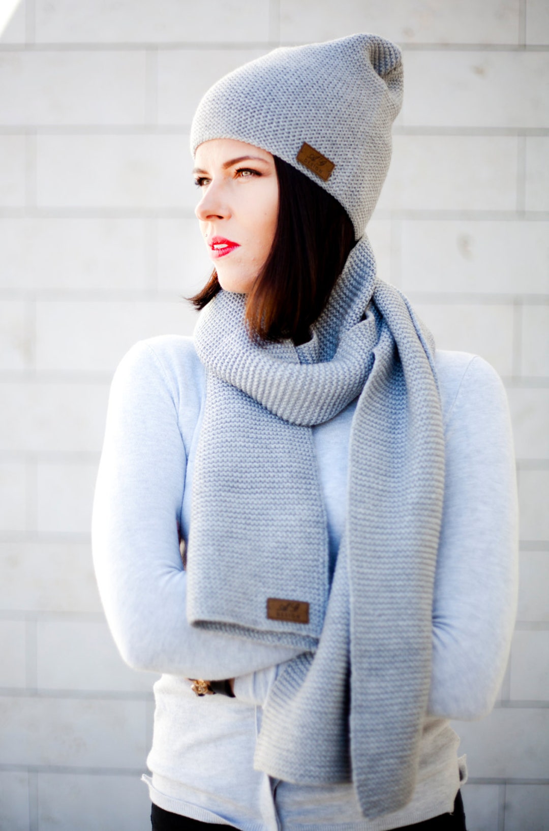 Merino Wool Scarf / Merino Wool Hat / Merino Wool Cap / Winter - Etsy