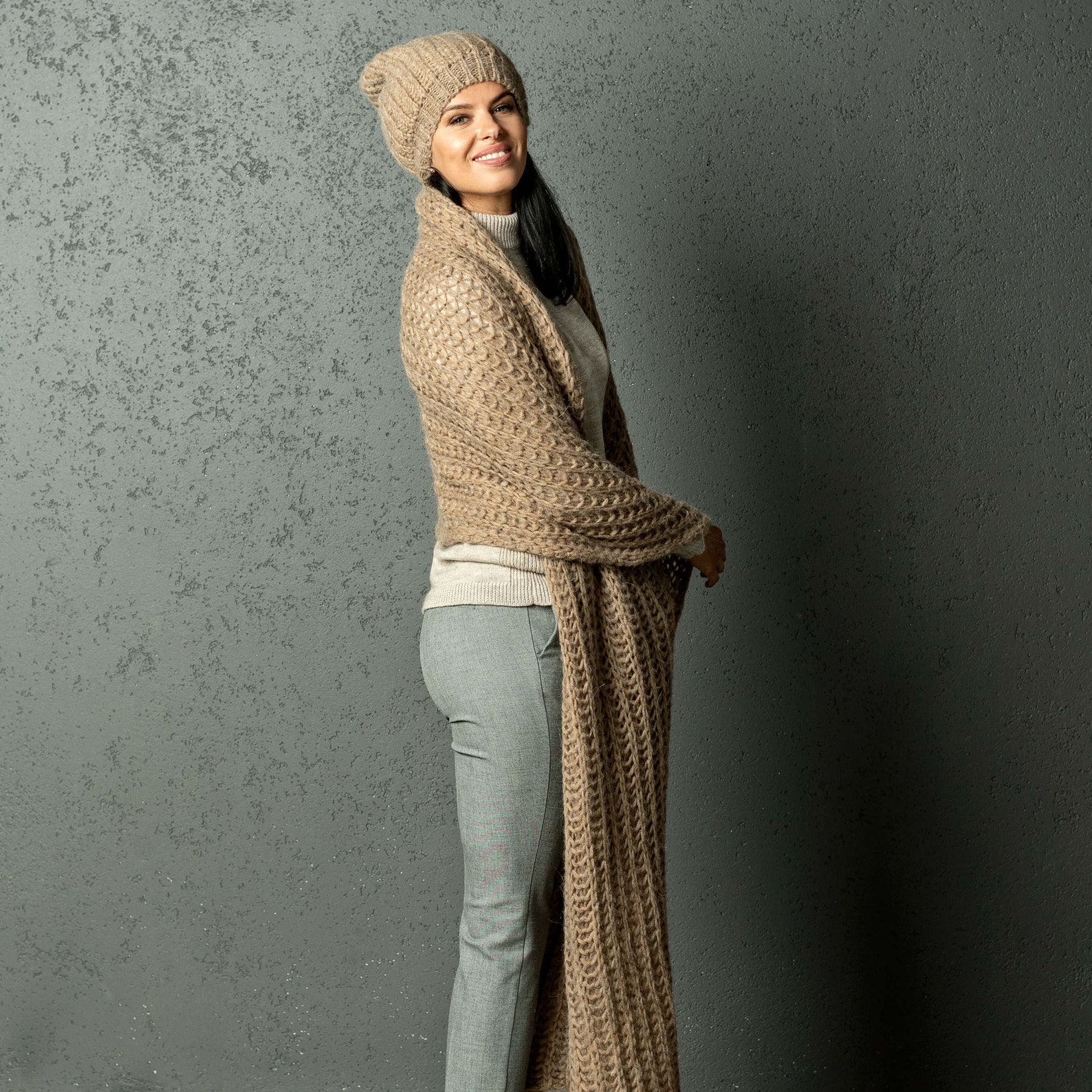 Chunky Alpaca Scarf Chunky Alpaca Cap Knitted Alpaca Scarf - Etsy