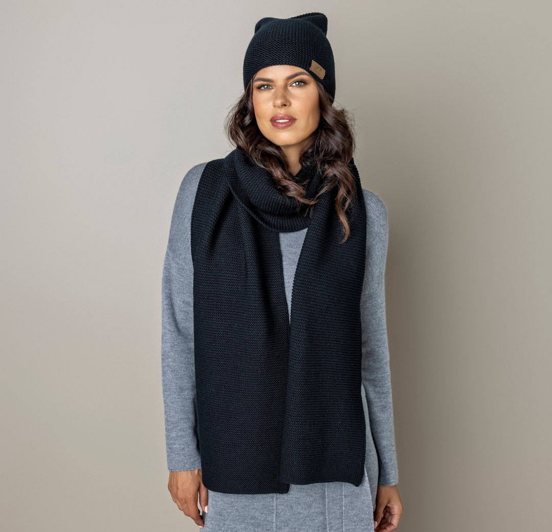 Merino Wool Scarf, Merino Wool Hat, Merino Wool Cap, Winter Scarf, Gift ...