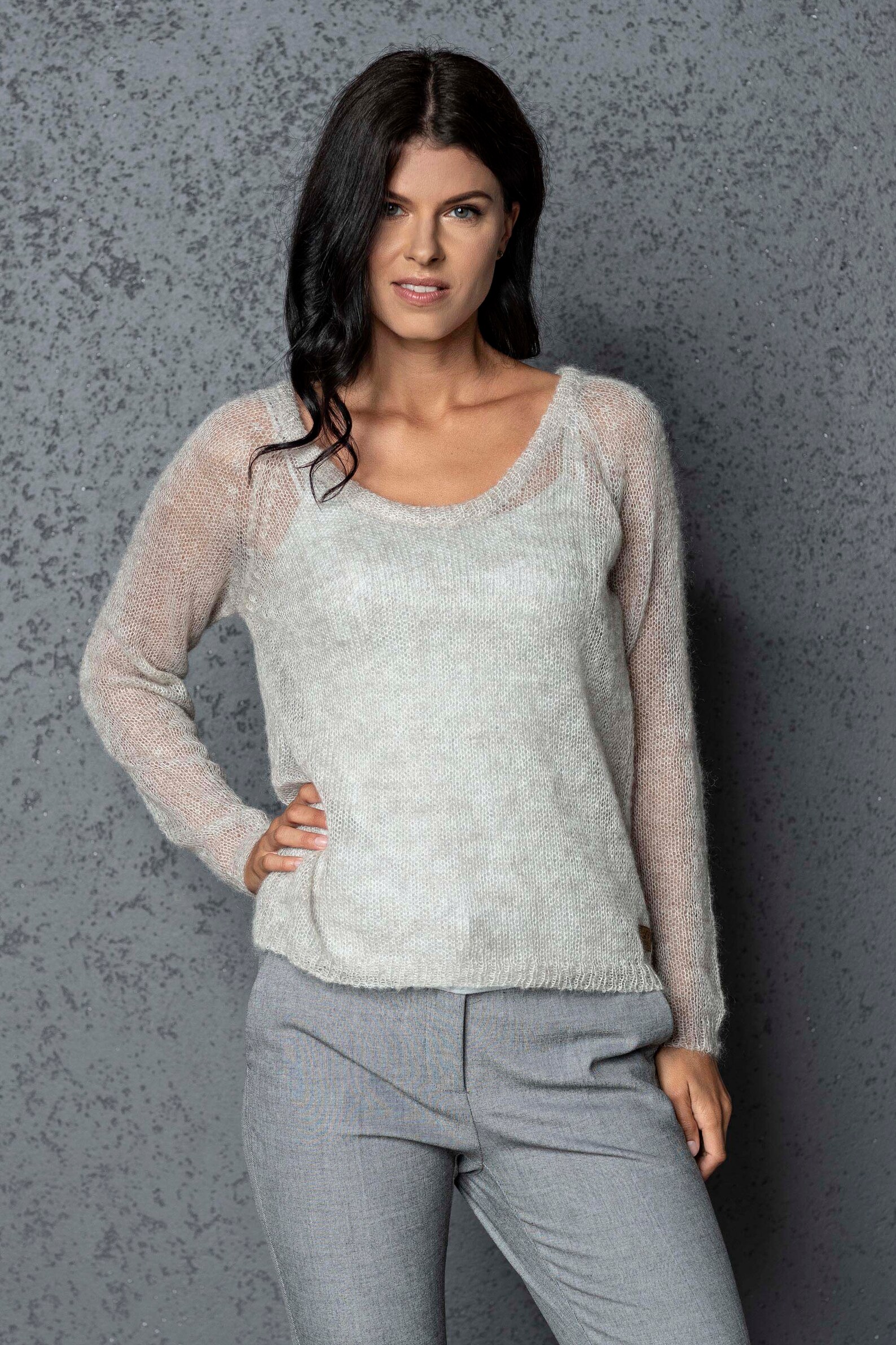 Knit Mohair Sweater Beige Sweater Beige Pullover Light - Etsy