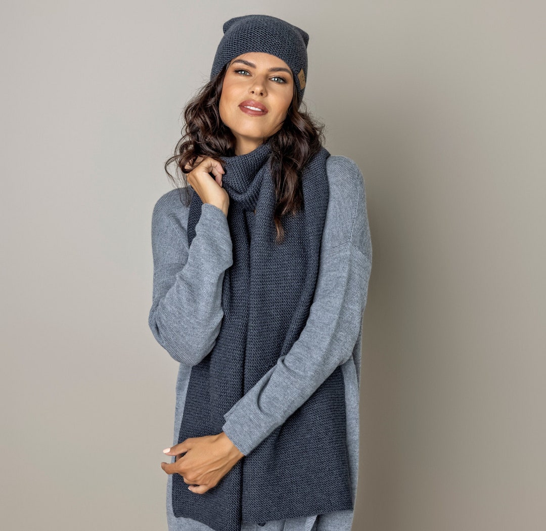 Merino Wool Scarf, Merino Wool Hat, Merino Wool Cap, Winter Scarf, Gift ...