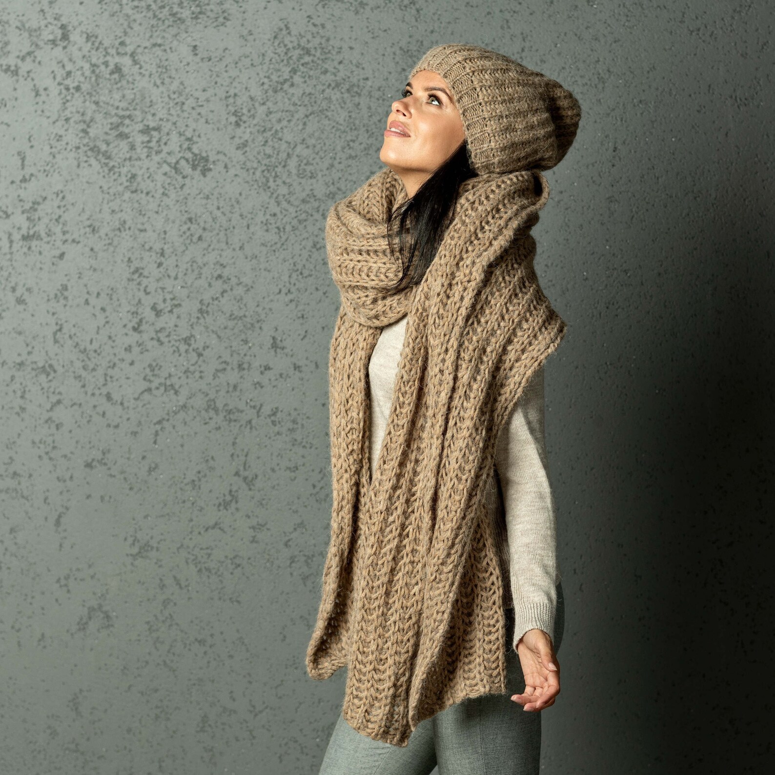 Chunky Alpaca Scarf Chunky Alpaca Cap Knitted Alpaca Scarf - Etsy