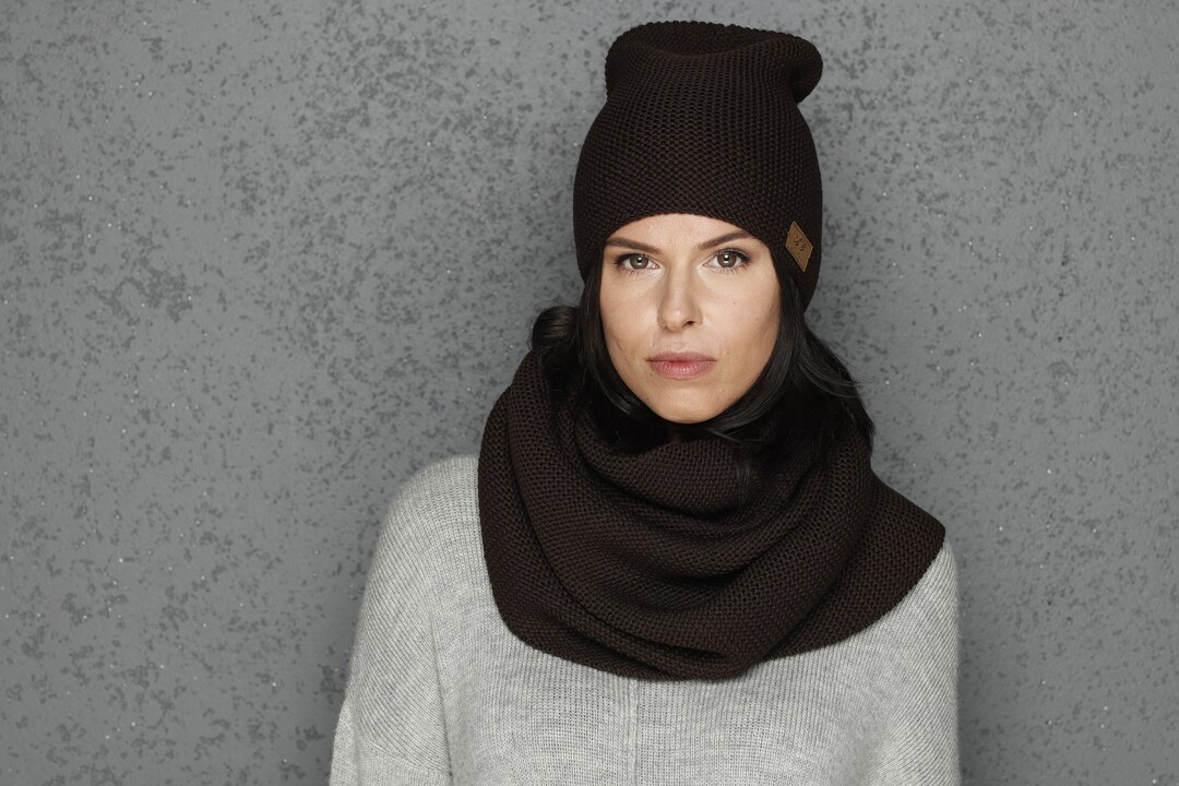 Merino Wool Snood, Merino Wool Hat, Merino Wool Cap, Winter Scarf, Gift ...