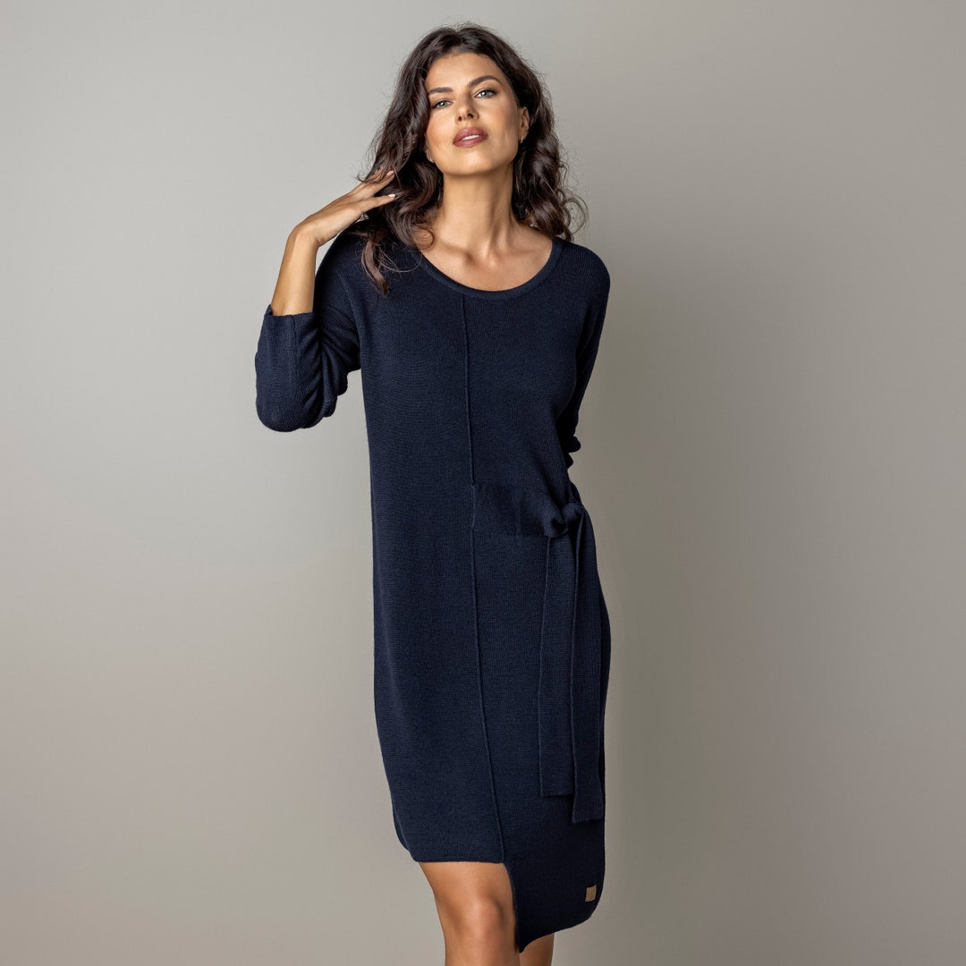 Merino Wool Dress, Knitted Dress, Knitted Merino Wool Dress, Minimalist ...