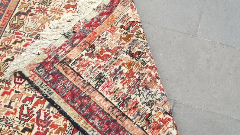 Vintage soumak kilimrug 202x121cm 66x39 feet tribal kilim | Etsy