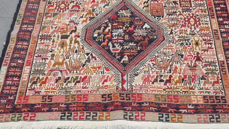 Vintage soumak kilimrug 202x121cm 66x39 feet tribal kilim | Etsy