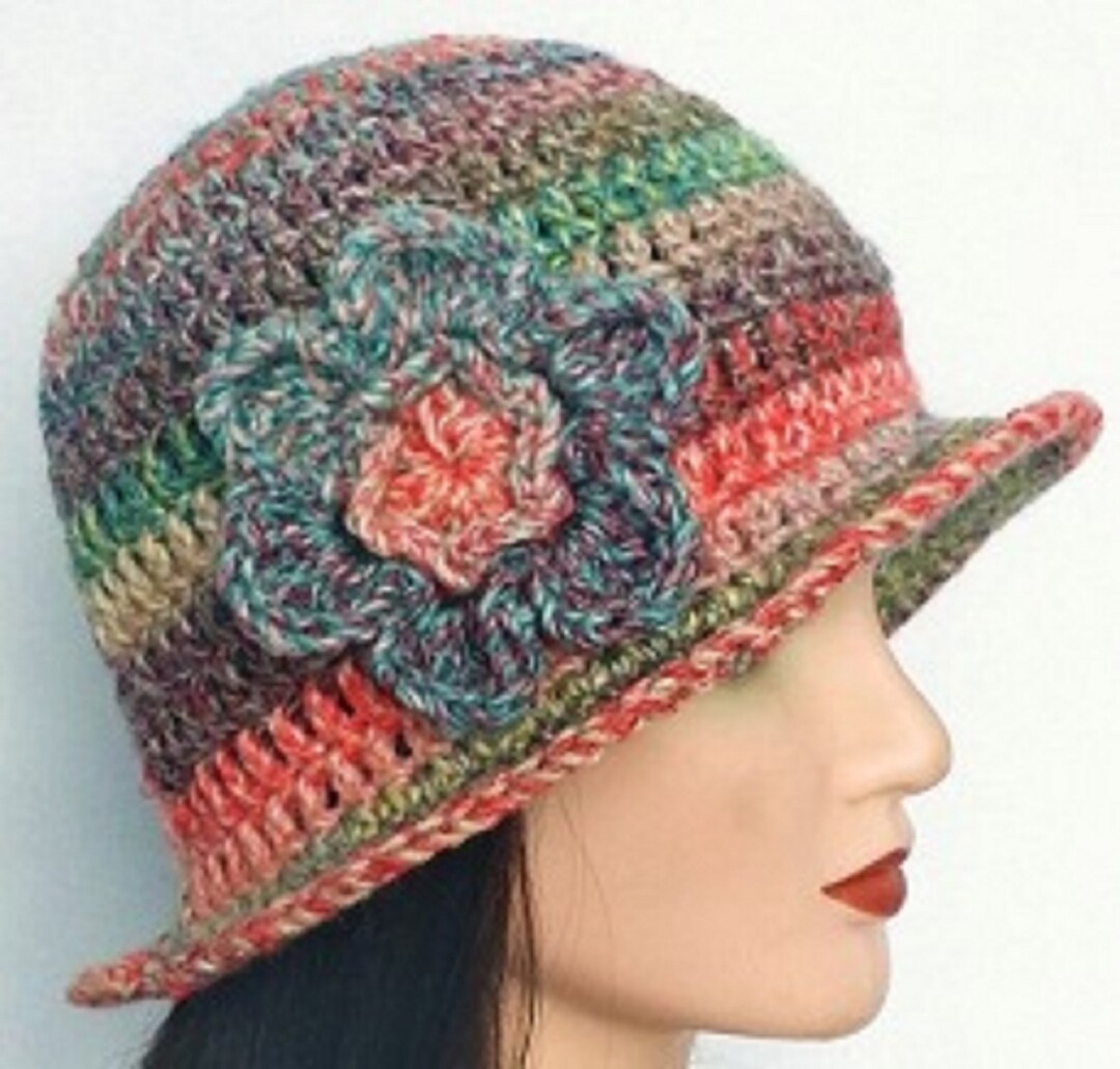 Crochet Cloche Hat Pattern – 1920s Flapper Style, Brimmed (PDF Download ...