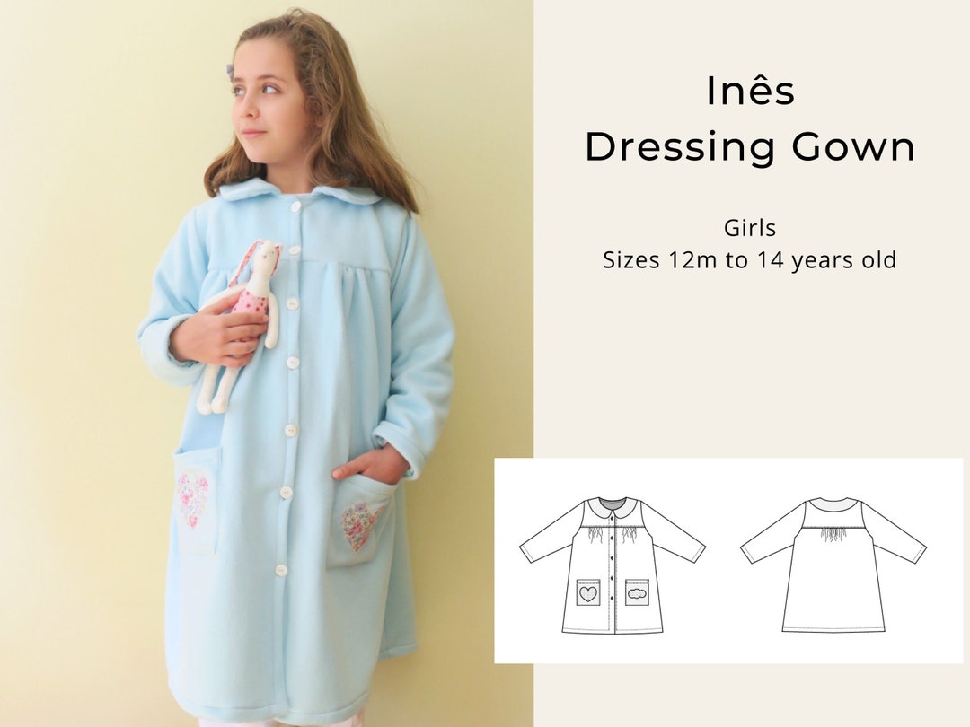 Inês Dressing Gown/robe PDF Sewing Pattern: Girls English - Etsy