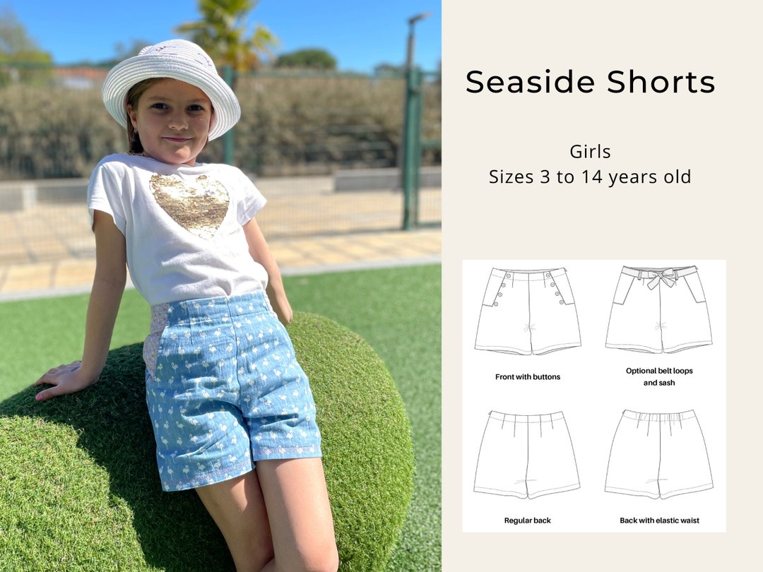 Seaside Shorts PDF Sewing Pattern: Girls English - Etsy