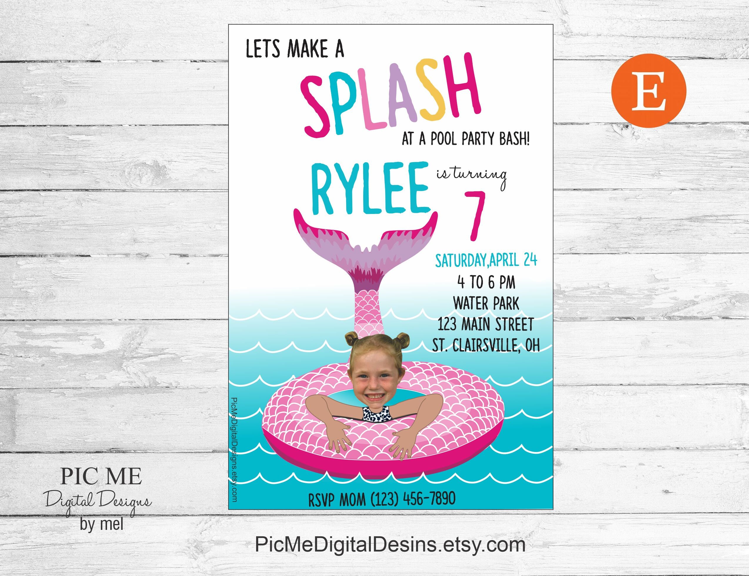 Pool Party Birthday Invitation Swim Party Birthday | Etsy