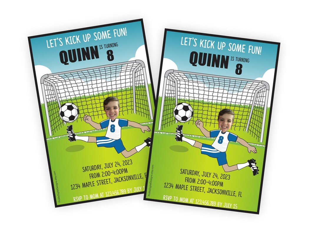 Soccer Birthday Invitation, Photo Soccer Birthday Invitation, Printable ...