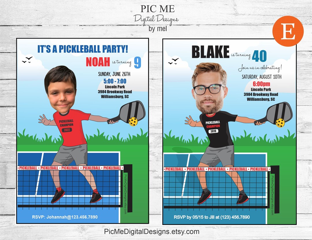 Pickleball Retirement or Birthday Invitation, Photo Invitation, Custom ...